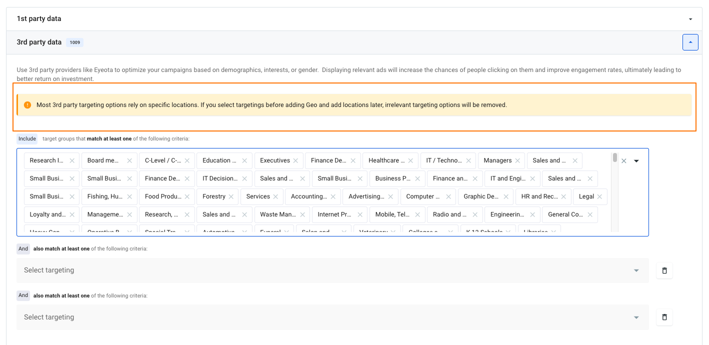 Audience Targeting Functionality